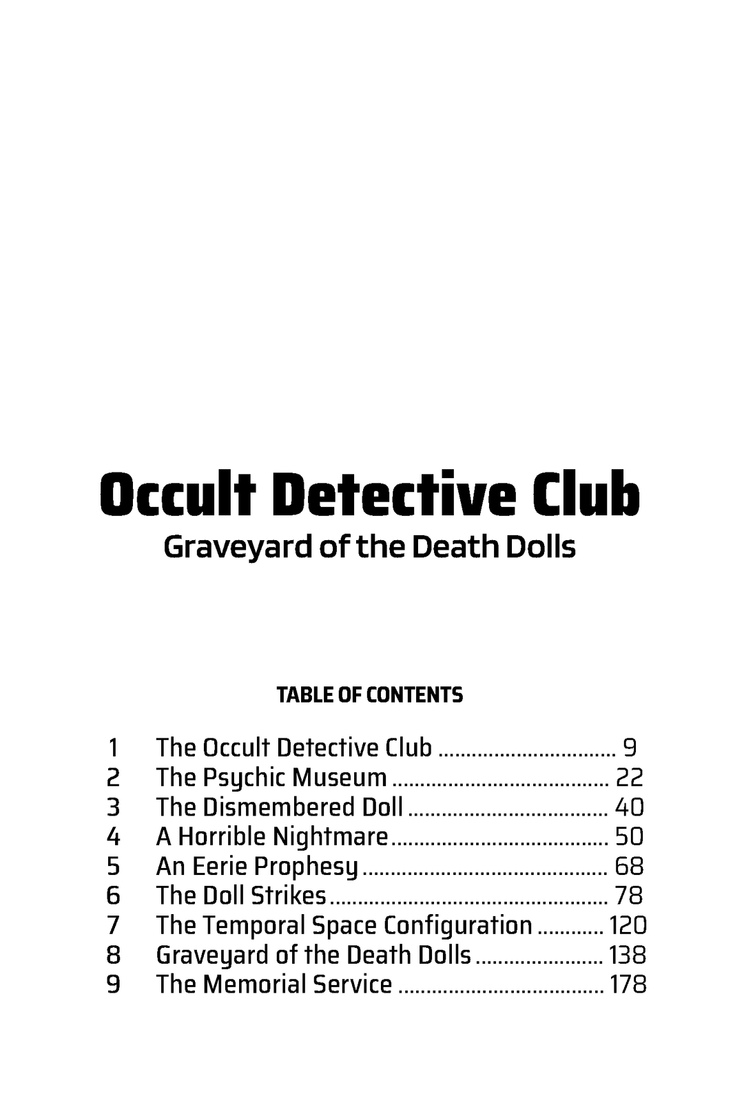 Occult Detective Club - Graveyard of the Death Dolls- by Hideshi Hino ...